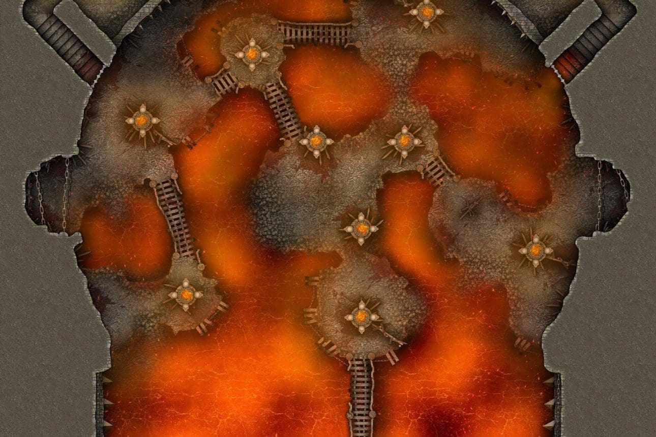 Free TTRPG Battlemap - Infernal Arena • Seafoot Games