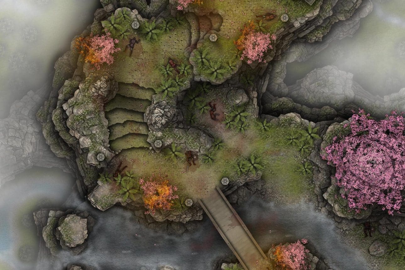 Free TTRPG Battlemap – Battle of Mount Akagi • Seafoot Games