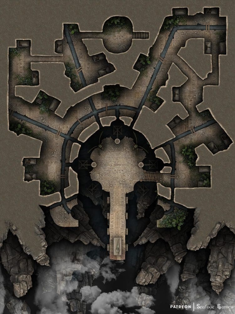 Bosaan's Forbidden Crypt Free DnD Battlemap with Adventure