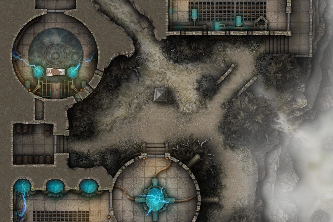 Reanimator's Clifftop Laboratory Free DnD Battlemap & Adventure
