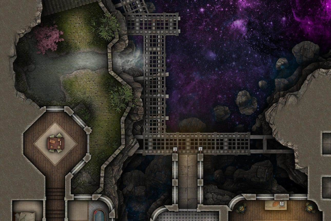 Zukon's Astral Retreat Free 40×30 DnD Battlemap & Adventure • Seafoot Games