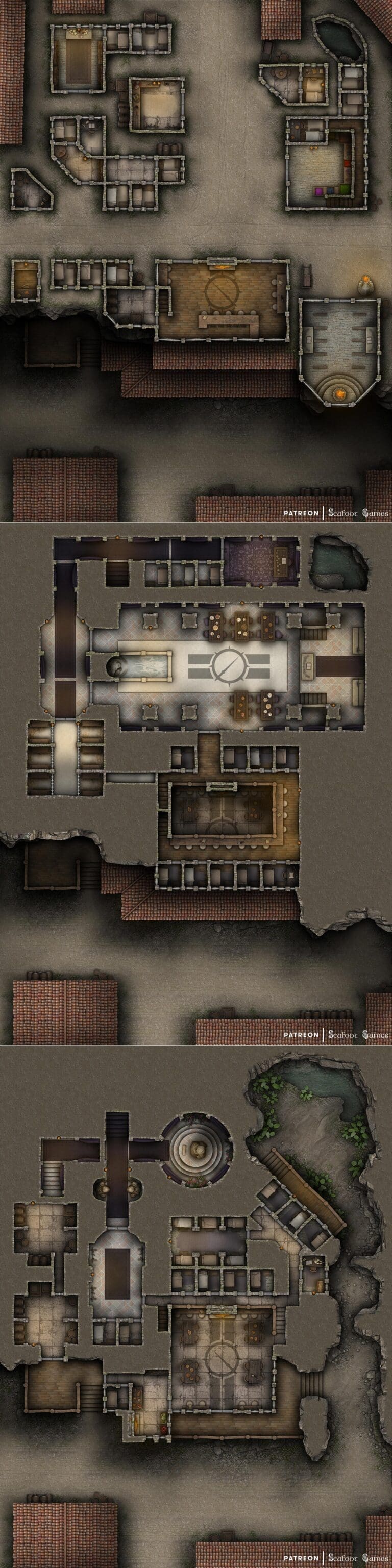 Black Lance Mercenary Guild Hall Free Multi-Level 40x30 DnD Battlemap ...