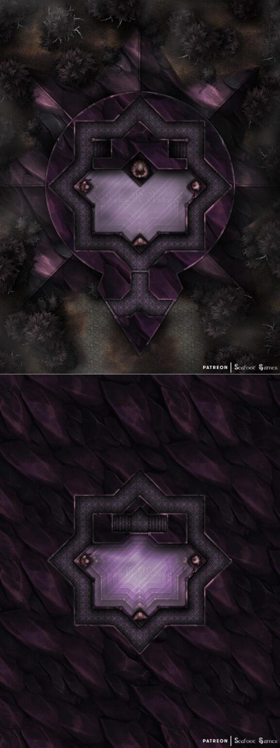 Temple of Mirrored Shadow Free Multi-Level 40×30 DnD Battlemap & Adventure