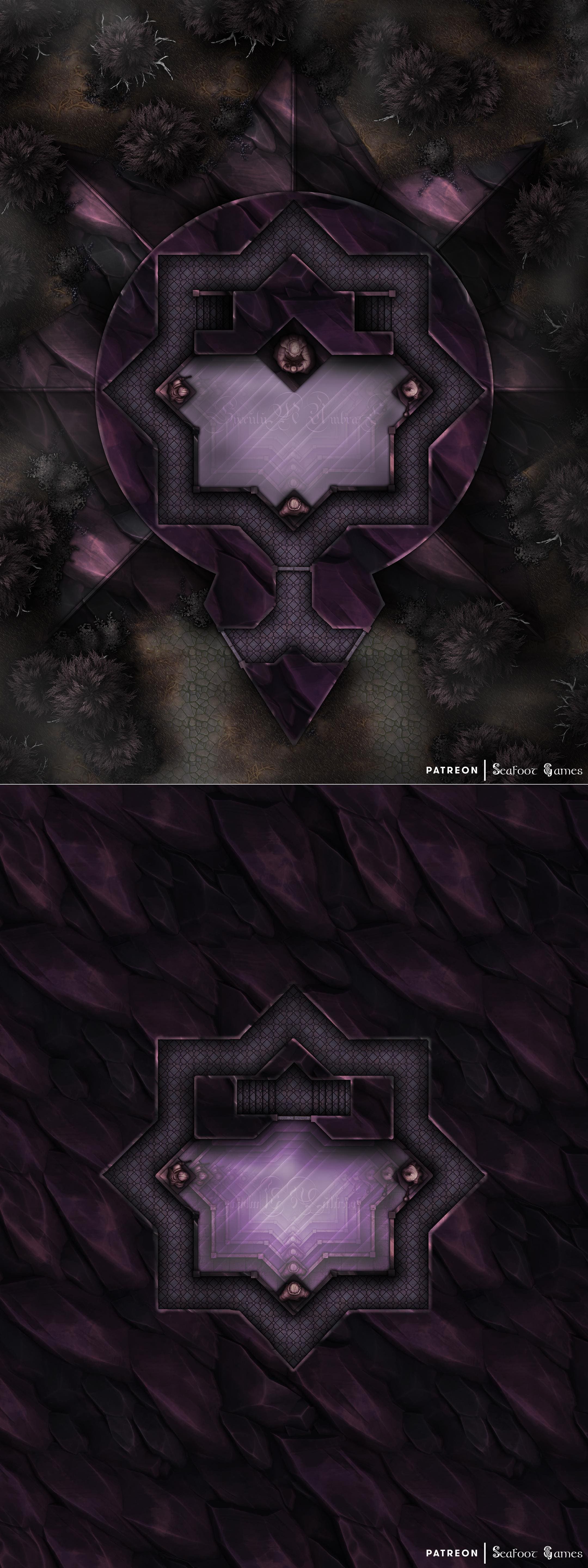 Temple of Mirrored Shadow Free Multi-Level 40×30 DnD Battlemap & Adventure