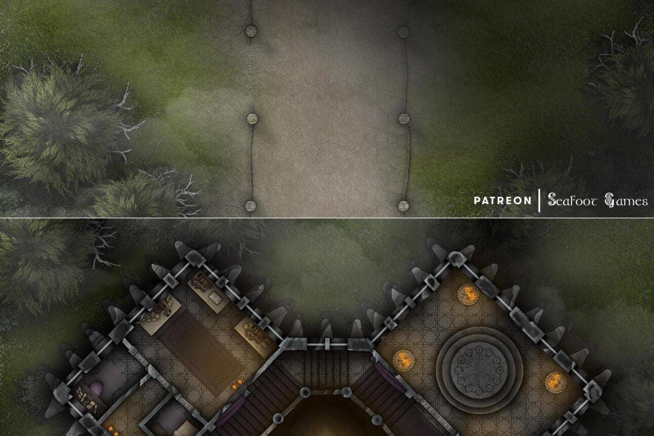 The Black Tower Free 40x30 Multi-Level DnD Battlemap & Adventure