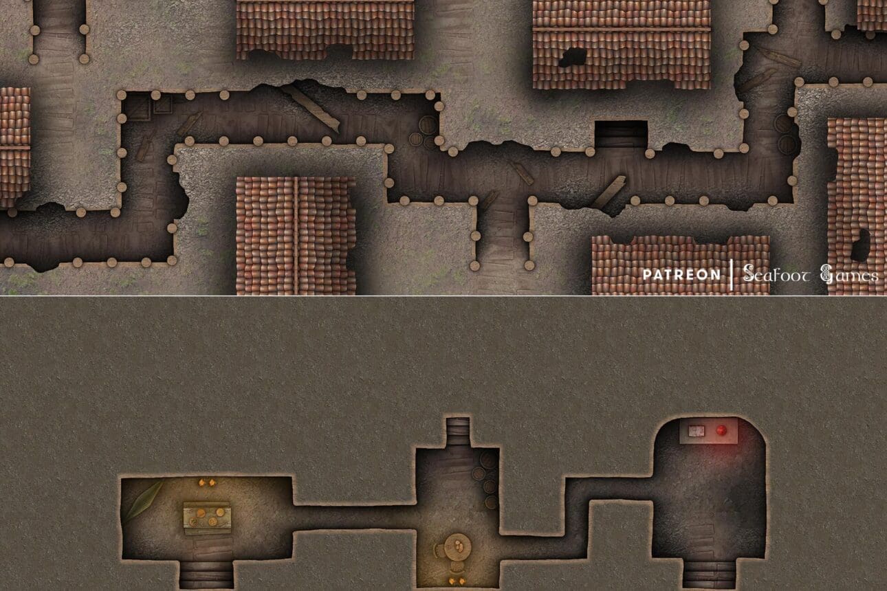 Abandoned Wartorn Town Thieves Dens Free 40x30 Multi-Level DnD ...