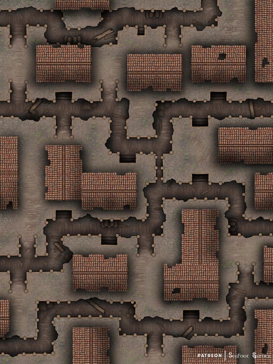 Abandoned Wartorn Town Thieves Dens Free 40x30 Multi-Level DnD ...