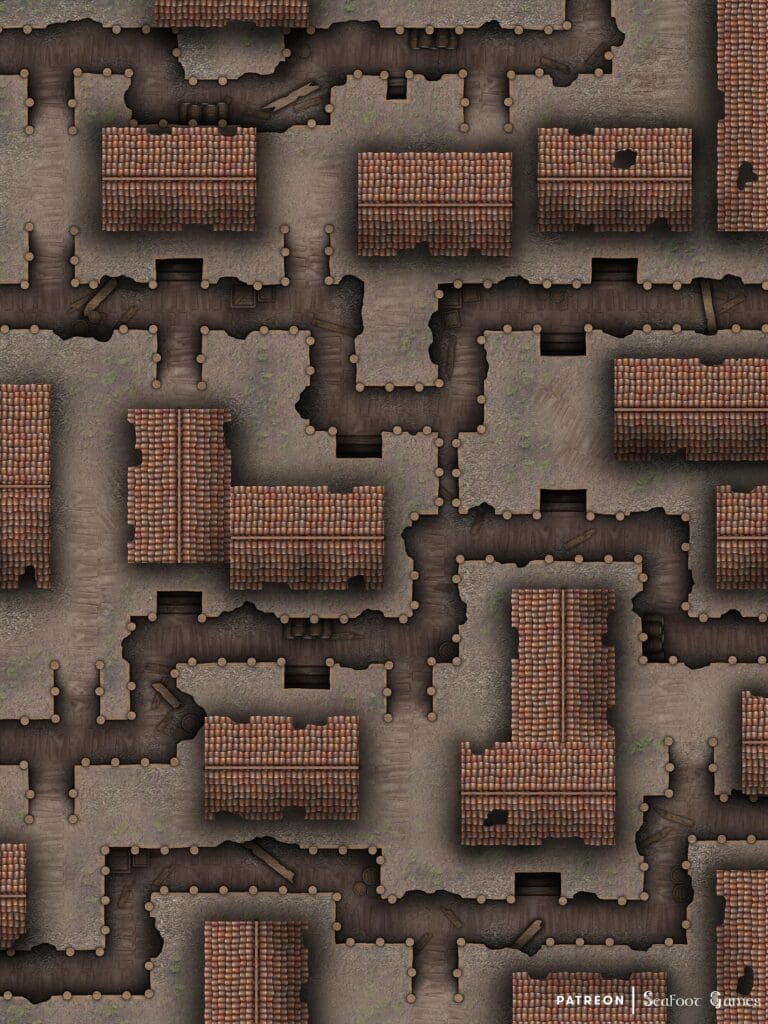 Abandoned Wartorn Town Thieves Dens Free 40x30 Multi-Level DnD ...