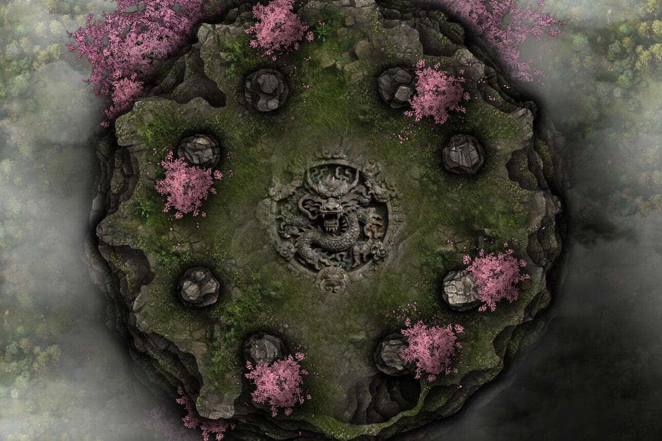 Pillar of the Seventh Dragon Free 40x30 Multi-Level DnD Battlemap ...