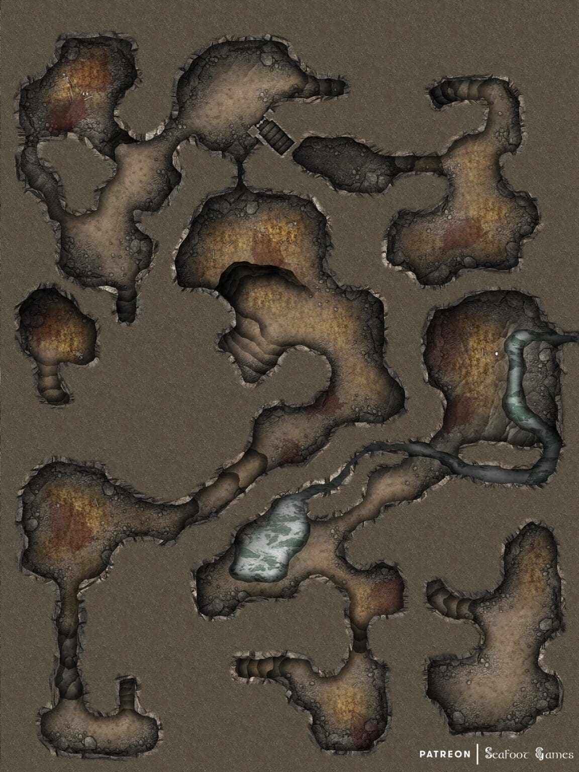 Ruined Desert Outpost Fortress Free 40x30 Multi-Level DnD Battlemap ...