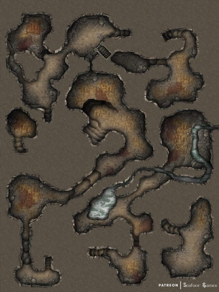 Ruined Desert Outpost Fortress Free 40x30 Multi-Level DnD Battlemap ...