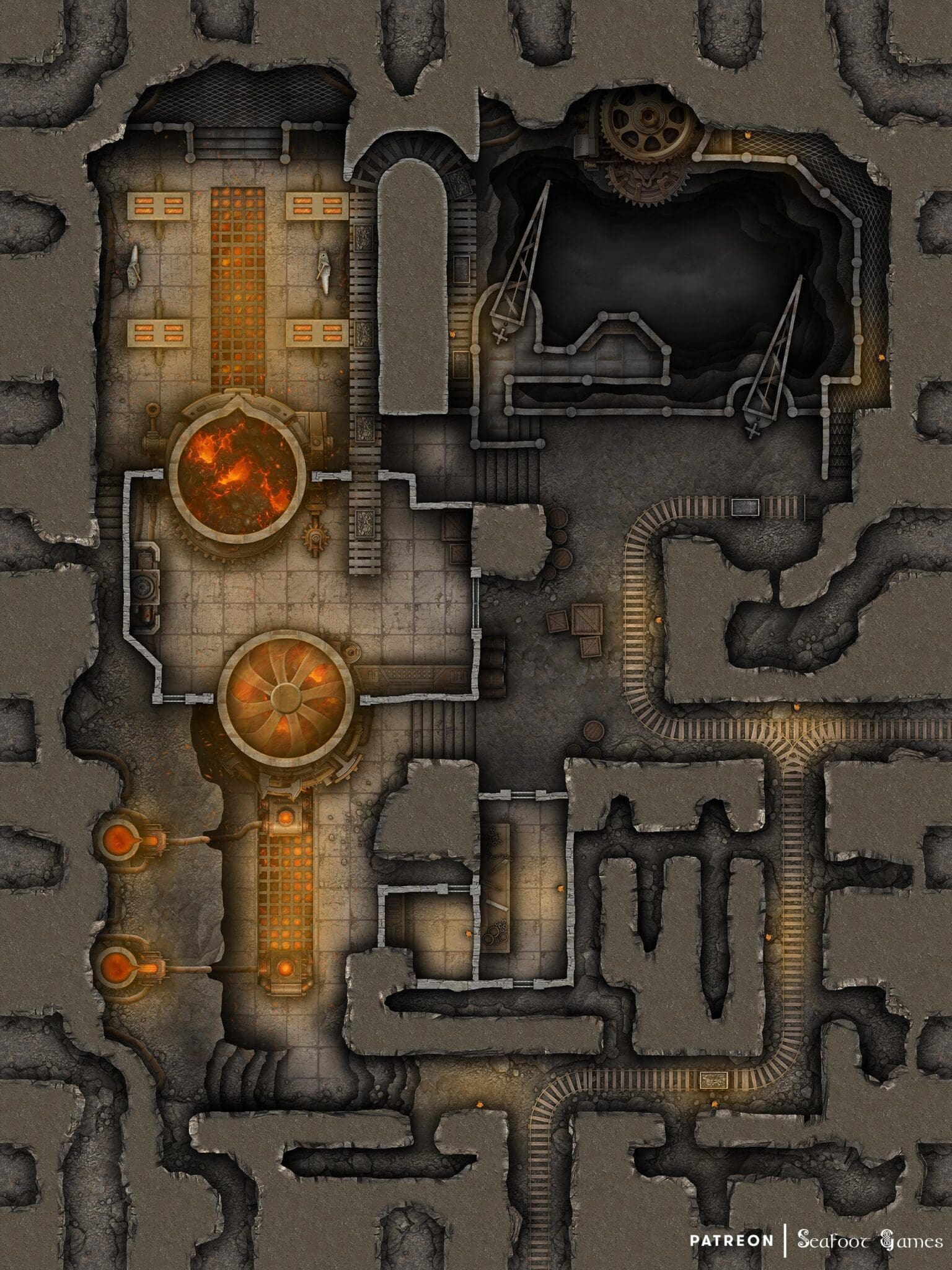 Underground Forge Complex Free 40x30 DnD Battlemap & Adventure ...